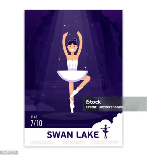 어두운 보라색 배경에 빛으로 무대에서 춤에서 발레리 나 발레 포스터 디자인입니다 발레는 프리마 발레리 나 성능 발레리 나 벡터