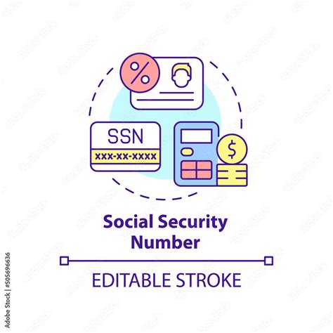 Social Security Number Concept Icon Personal Record Program Application Abstract Idea Thin