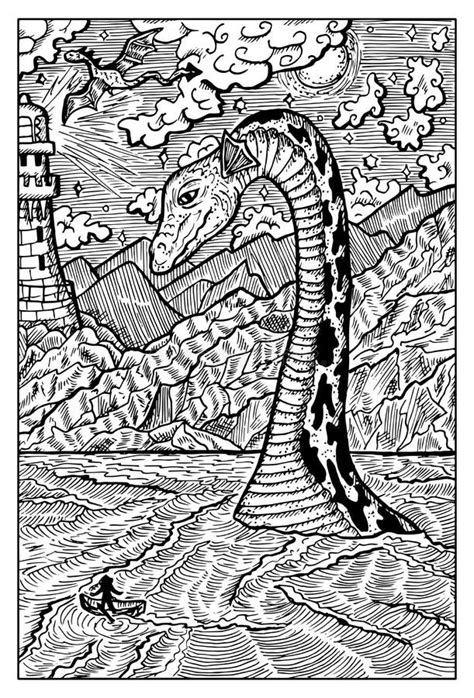 Loch Ness Lake Monster Nessie Stock Vector Illustration Of Folklore