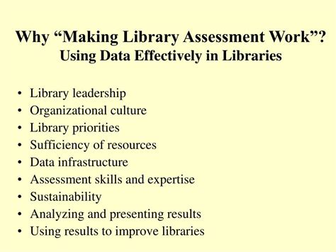 PPT Making Library Assessment Work Progress Report Of An ARL Project PowerPoint Presentation