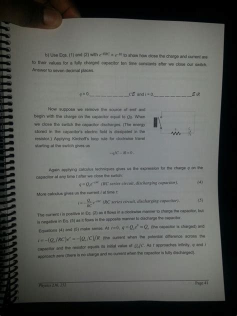 Solved 0368 When T Rc R Rc Capacitive Time Constant 3