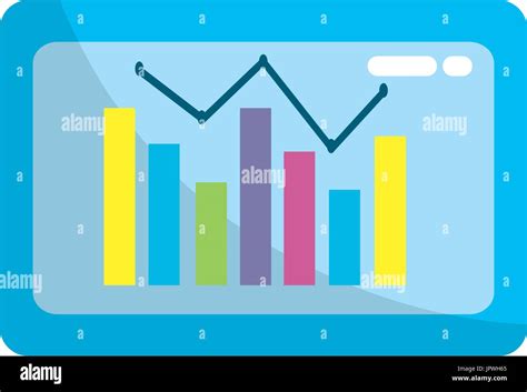 Computer With Statistics Diagram Bar Stock Vector Image Art Alamy