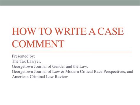 PPT How To Write A Case Comment PowerPoint Presentation Free Download ID 2582666