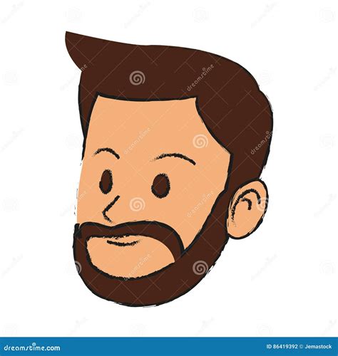 Man Face Icon Stock Vector Illustration Of Confidence 86419392