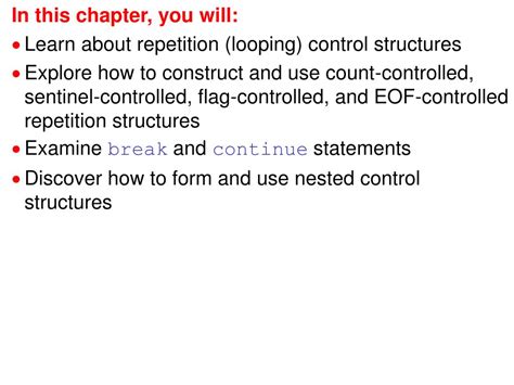 Ppt Chapter Control Structures Ii Repetition Powerpoint
