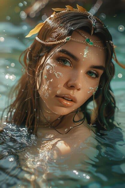 Sirens Song Mythical Woman In Water Premium Ai Generated Image