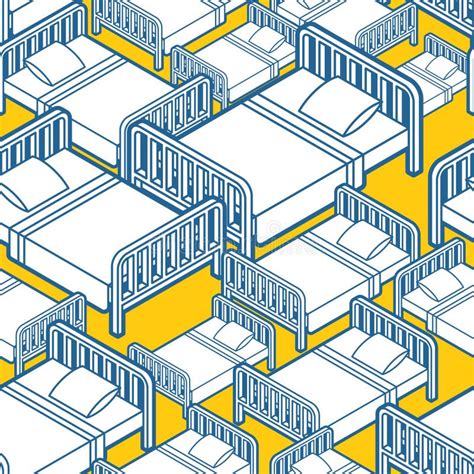 Bed Pattern Seamless Bd With Blanket And Pillow Background Stock Illustration Illustration Of