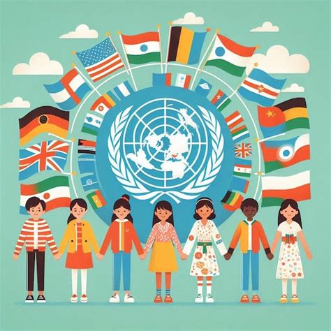 Diseño Para Una Feliz Celebración Del Día De Las Naciones Unidas