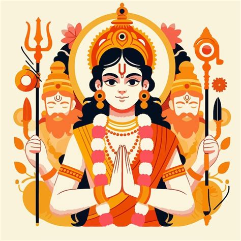 Premium Vector Shree Ram Navami Festival Illustration