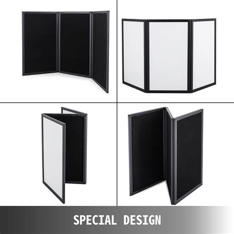 3 Panel Table Top Display Tri Fold Presentation Board In Matte Black
