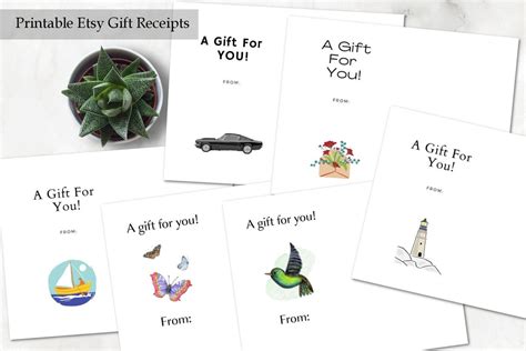 Etsy Printable Gift Receipt Template Set Of Half Page Full Color