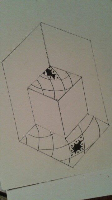 Stage One Step Two Zentangle Optical Cube Labor Of Love Tangle