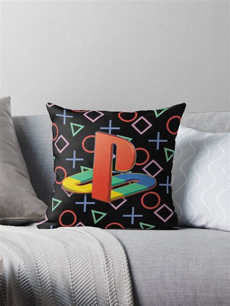 Hhh Ps2 Buttons Repeating Logo Throw Pillow Covers Cases Cushion Cover