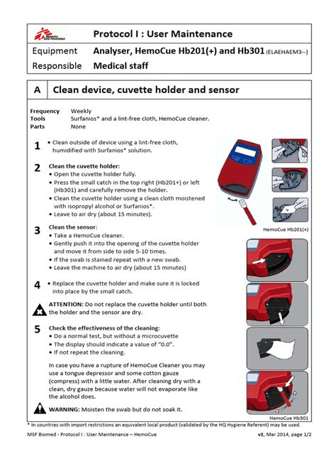 Protocol I User Maintenance Hemocue Ocp Pdf