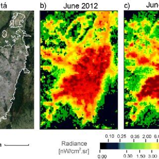 Comparative Maps Of Light Measured In Bogot A Through Satellite