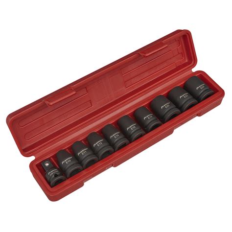 Sealey Premier Trx Star Female Impact Socket Set 12sq Drive 10pc