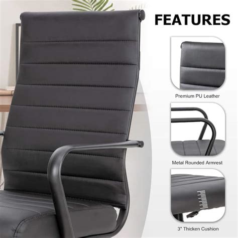 Ergonomic Office Chair Full Grain Leather With Lumbar Support