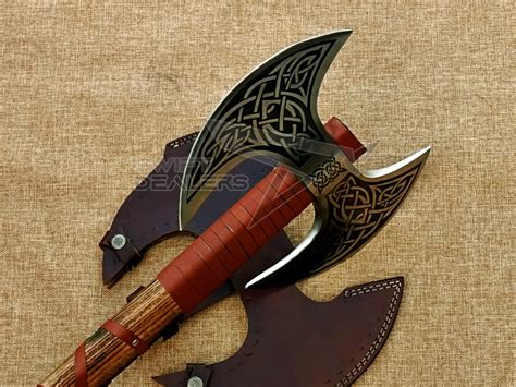 Double Edged Labrys Axe With Sheath Double Headed Axe With Etsy