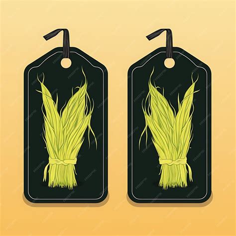 Premium Ai Image Corn Husk Shape Tag Card Yellow And Green Kraft