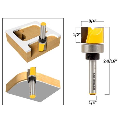 3 4 Flush Trim Template Router Bit 1 4 Shank Yonico 14073q