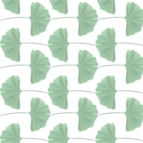 Premium Vector Floral Seamless Pattern With Realistic Japanese Gingko