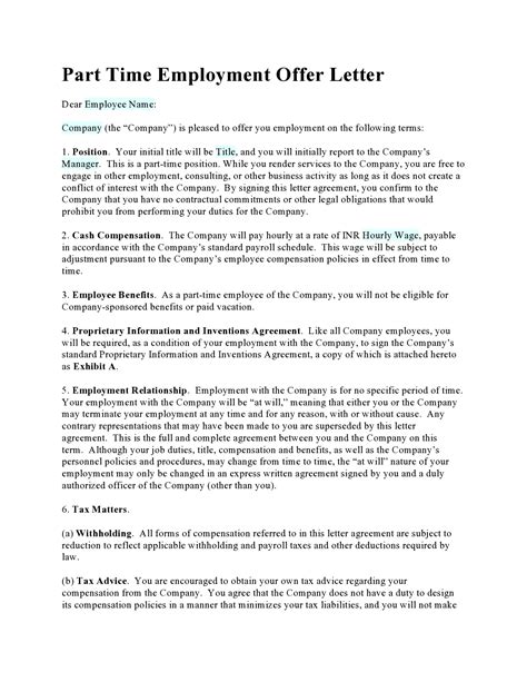 Free Printable Employment Offer Letter Templates Pdf Word 47 Off