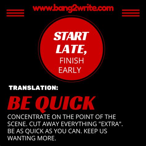 Writing Adages Explained Start Late Finish Early Bang2write