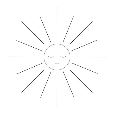 Premium Vector Sun Outline Vector Coloring Illustretion Icon Sun