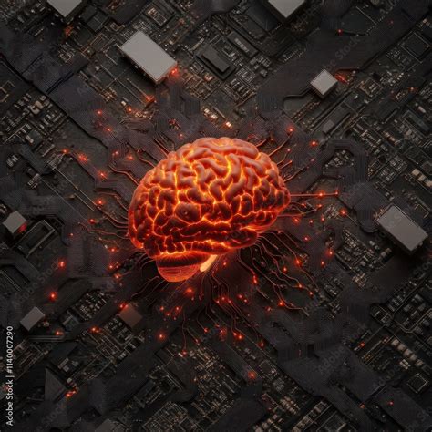 Dynamic Glowing Neural Pathways Illustrating Human Brain Concept In A Technological Environment