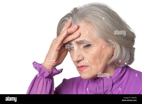 Sad Senior Woman Stock Photo Alamy