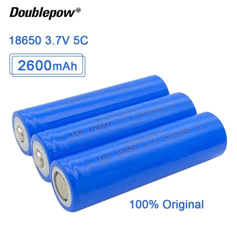 Doublepow Bater A Recargable De Litio Para Linterna Pila De 18650 V 3 7