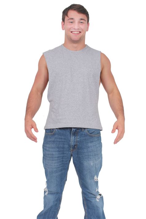 Mens Basic Sleeveless Tee Shirt Plain Muscle Tank With Open Sides