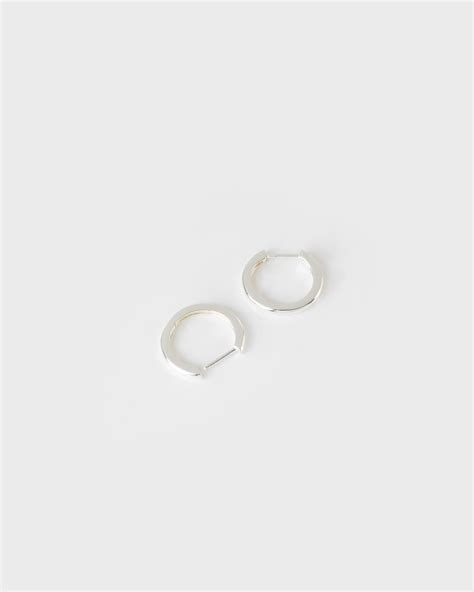 Sterling Silver Tube Hoop Earrings Poetry Clothing Store