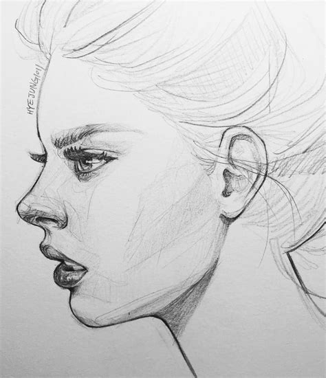 Лицо девушки в профиль рисунок 61 фото