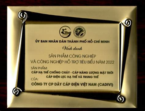 Sản phẩm CADIVI được chứng nhận là sản phẩm công nghiệp và công nghiệp