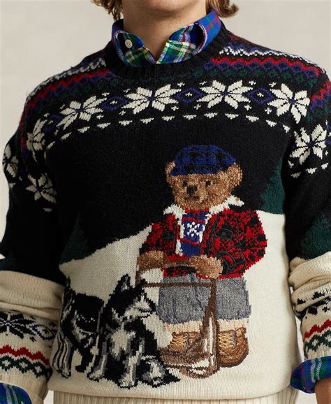Polo Ralph Lauren Mens Polo Bear Wool Blend Sweater Macys