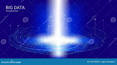 Wave 3d Big Data Visualization Analysis Infographic Stock Vector Illustration Of Light