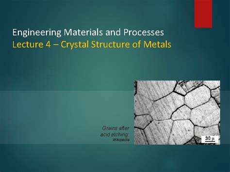 Engineering Materials And Processes Lecture 4 Crystal Structure