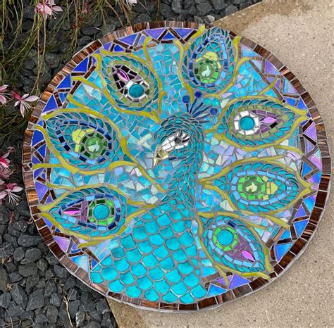Diy Mosaic Stepping Stone Peacock Cherie In 2025 Mosaic Stepping