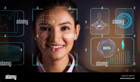 Security Biometric Retina Scanner On Woman S Eye For Face Recognition