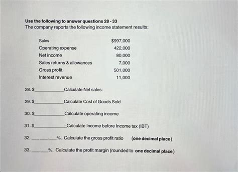 Solved Use The Following To Answer Questions The Chegg