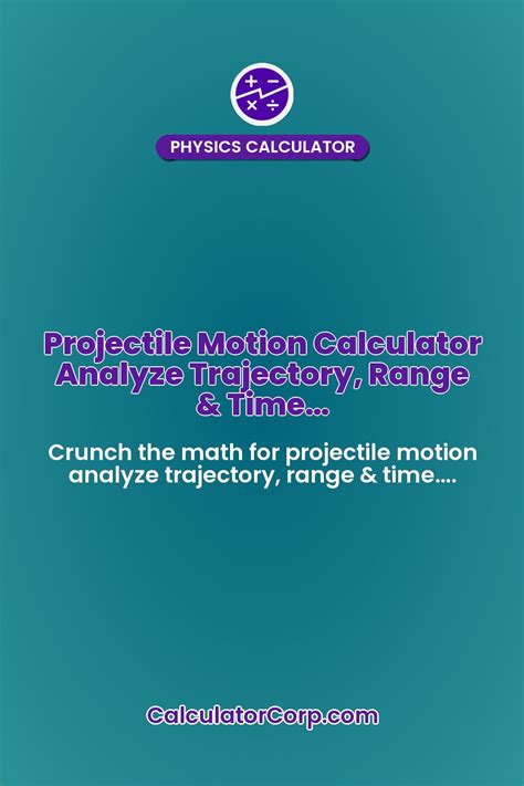 Projectile Motion Calculator Analyze Trajectory Range And Time Of Flight