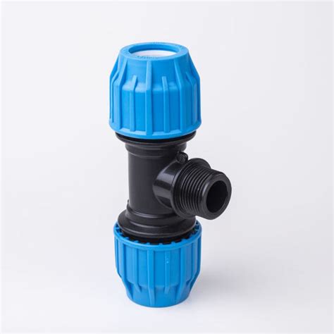 Compression Tee Male Threaded Plastock