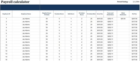 Download The Excel Payroll Calculator Template