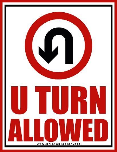 U Turn Allowed Sign Pdf Free Download U Turn Turn Ons Out Of Order Sign