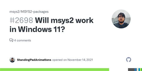 Will Msys Work In Windows Issue Msys MSYS Packages GitHub