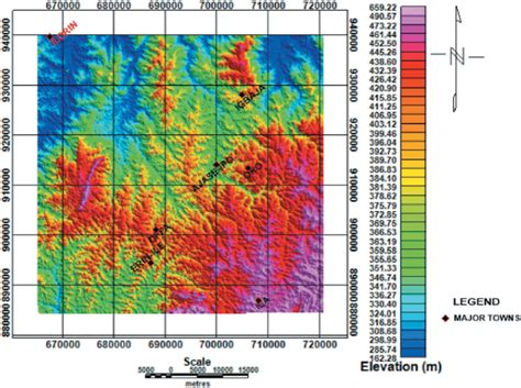 the digital terrain elevation data obtained from srtm usgs 2006