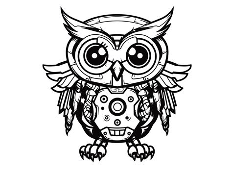 Steampunk Owl Coloring Page For Download Coloring Page