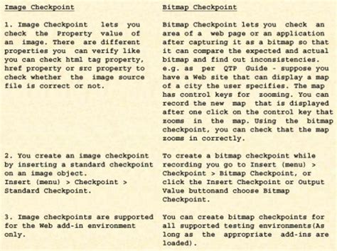 Difference Between Image And Bitmap Checkpoints In Qtp Selvamohans Blog