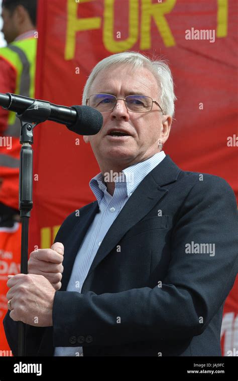 John Mcdonnell At May Day Rally In Trafalgar Square Hi Res Stock